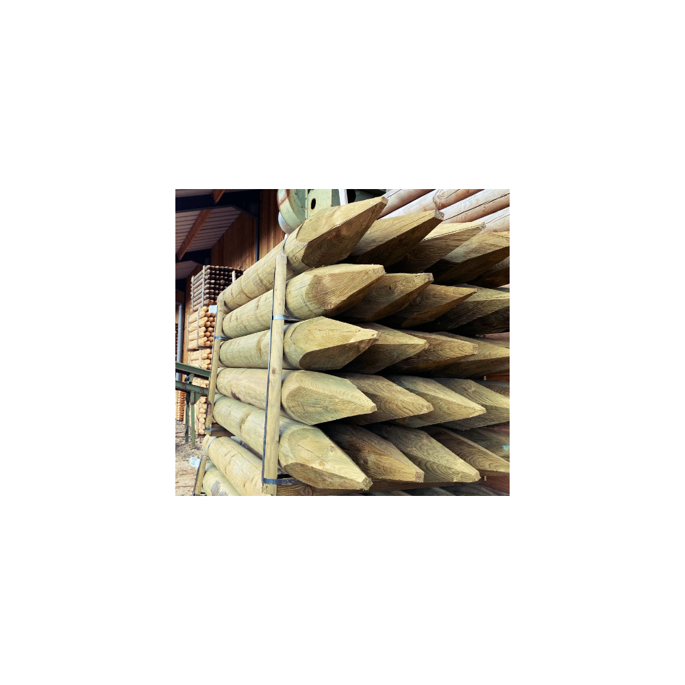 Poteau en bois traité et pointu diamètre 12 cm