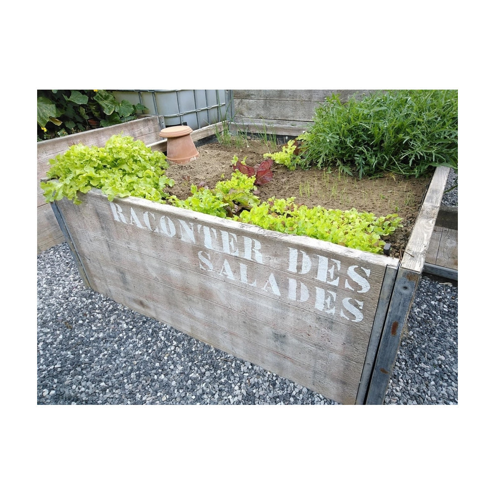 Bac potager en bois carré 140 x 140 cm H 95cm